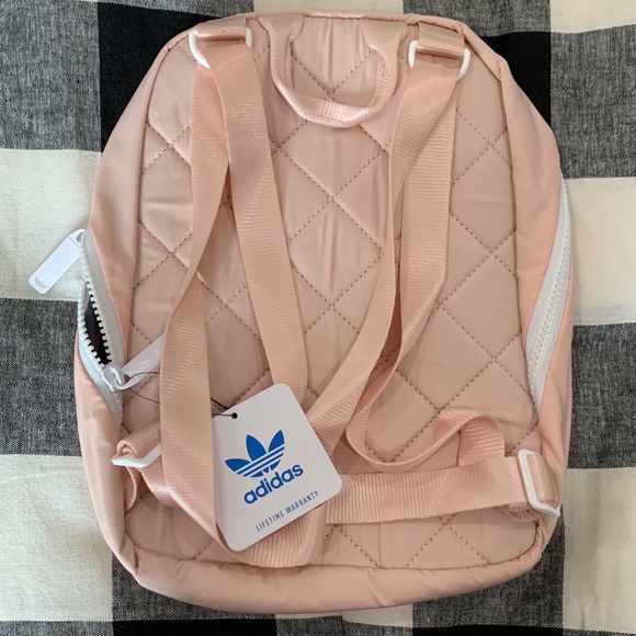 adidas | Bags | Nwt Adidas Backpack Light Pink With White Detailing Quilted Back | Poshmark